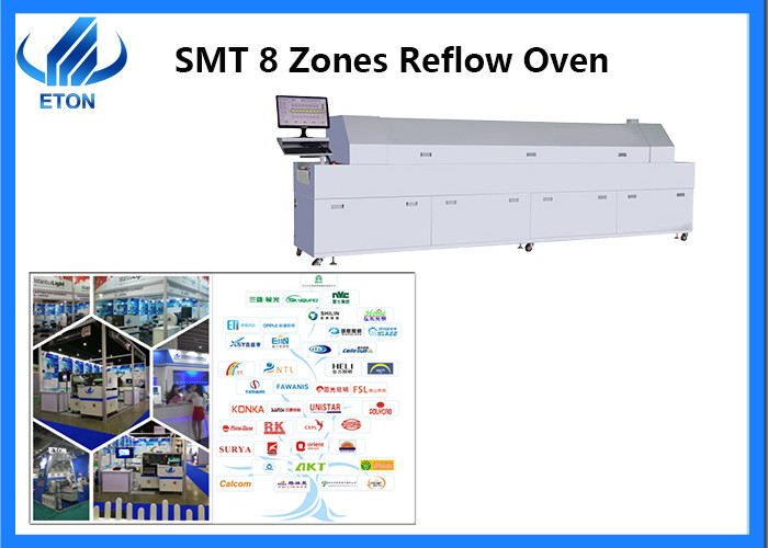 8 Zones Reflow Soldering Machine High Speed Reflow Oven For PCB ...
